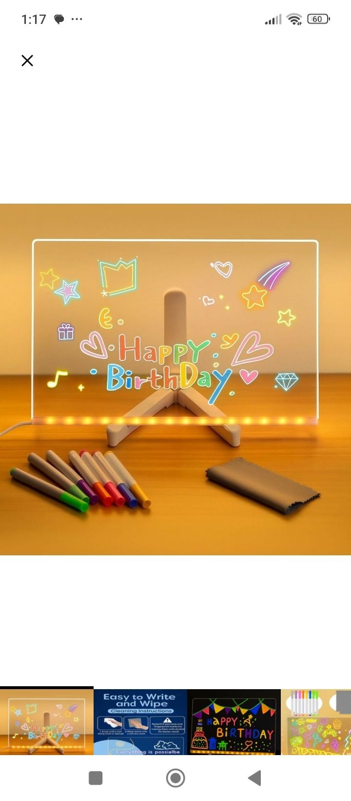 Buy Create bold, glowing messages with this 12x8 inch LED Neon Writing ...