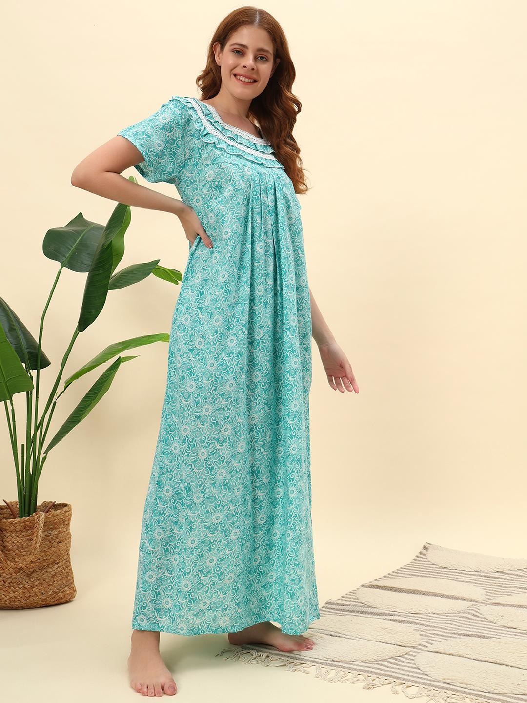 Buy Floral Printed Maxi Nightdress | Sephani