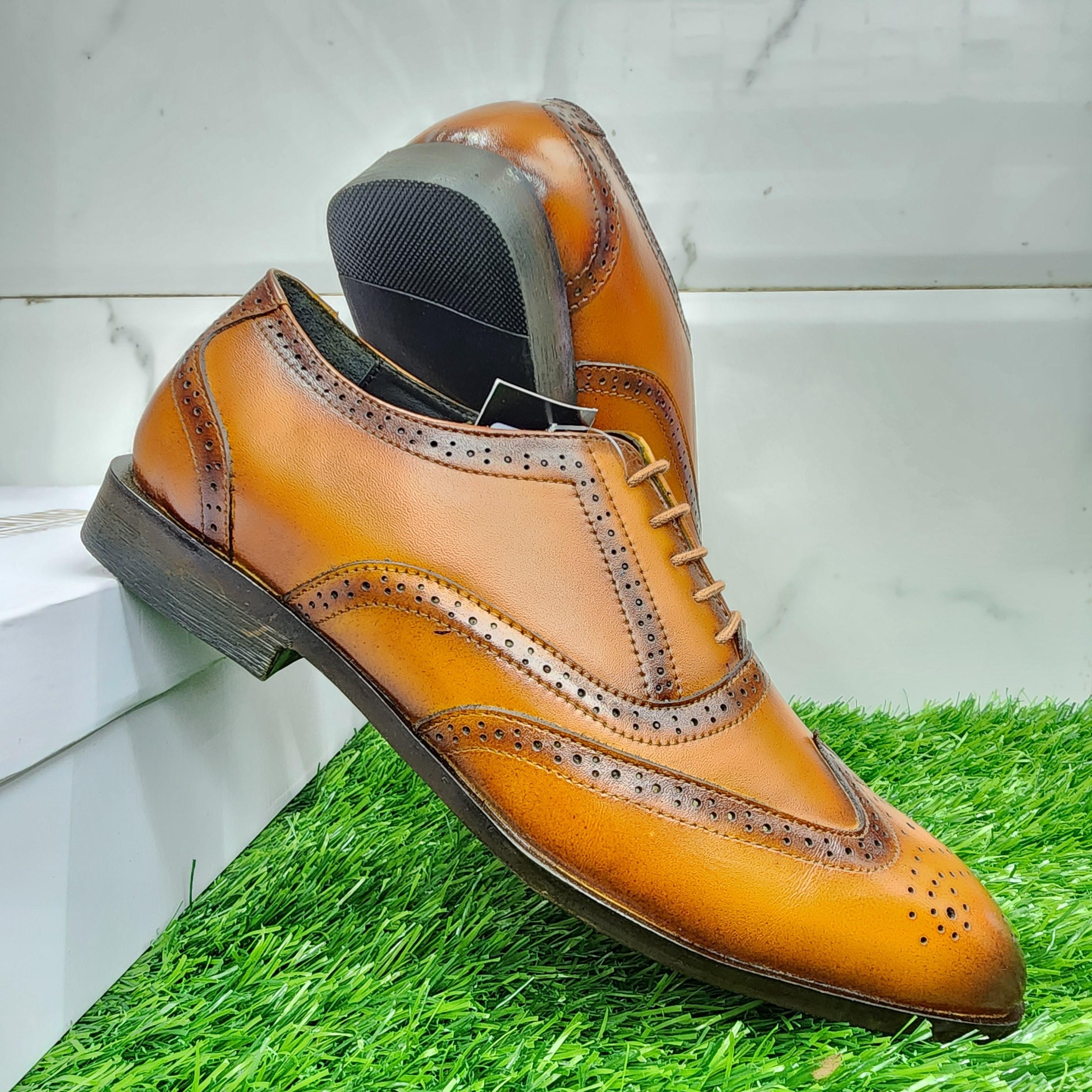 Buy Men's Formal Derby Shoes - Black, Cherry Brown, Tan Brown - Genuine ...
