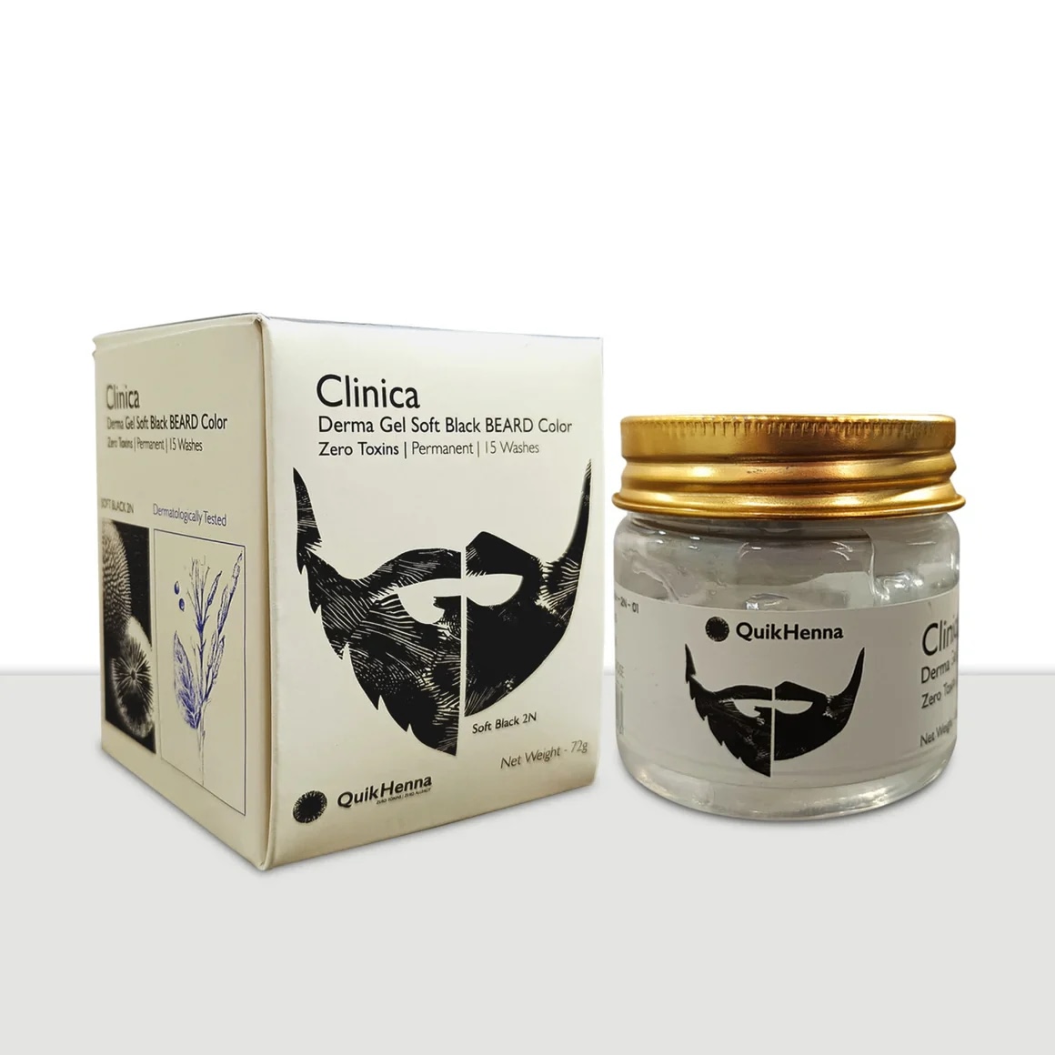 Buy Clinica QH+ Organic Gel Derma Soft Black Beard Color – 72g – Soft ...