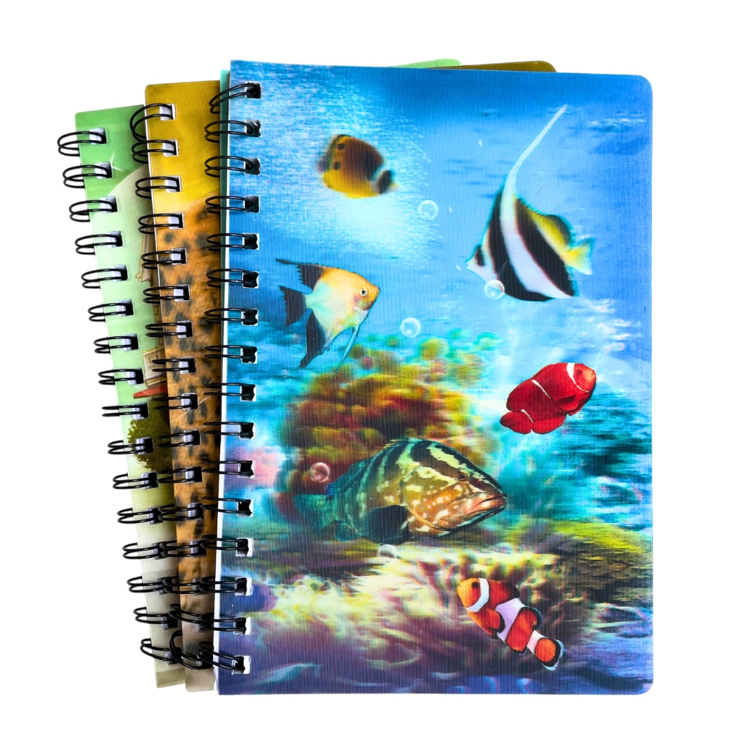 Buy A5 Single Ruled Spiral Notebook 3D themed 200 Pages, Waterproof ...