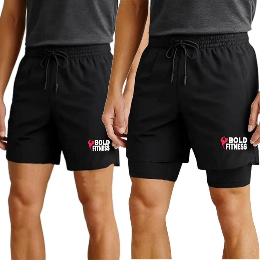 Buy BOLD FITNESS Dual Shorts Combo for Men | 2-in-1 Double Layer Shorts ...
