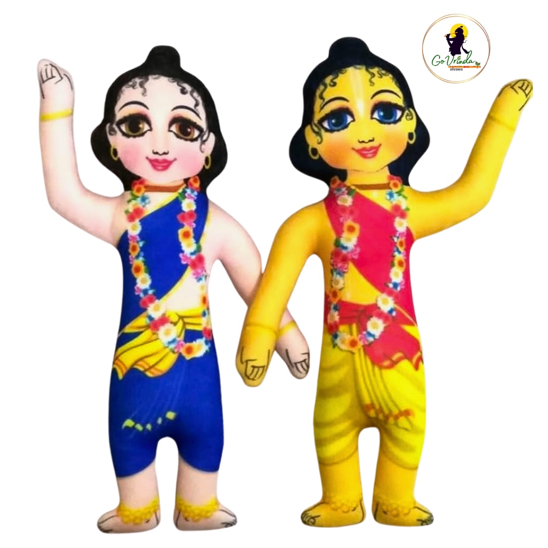 GVS Gaur Nitai Stuff Doll – 8" Set of 2 | Soft & Divine