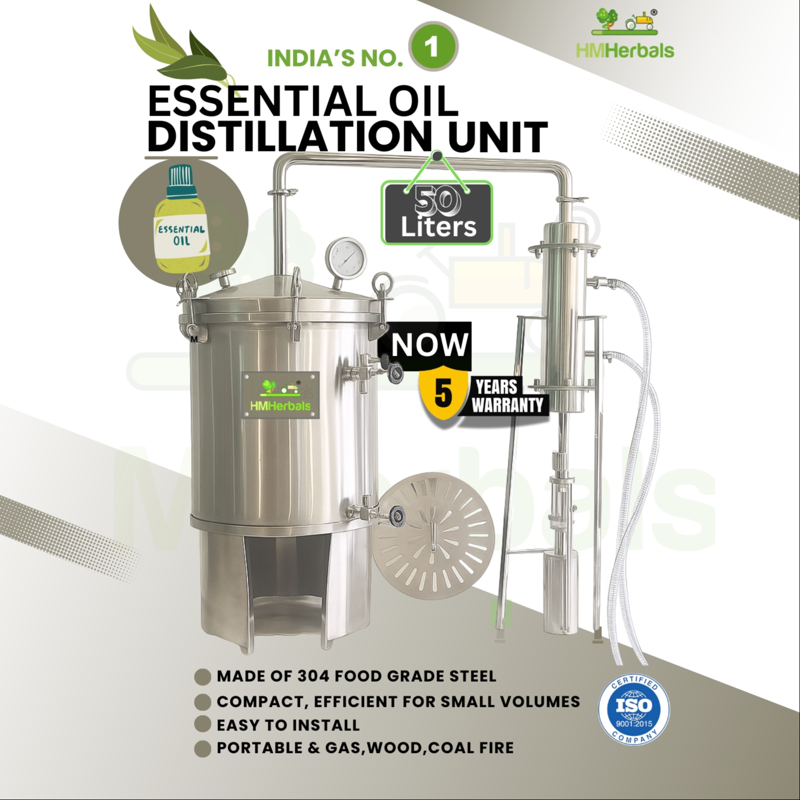 Buy Essential oil small distillation unit | HM Herbals