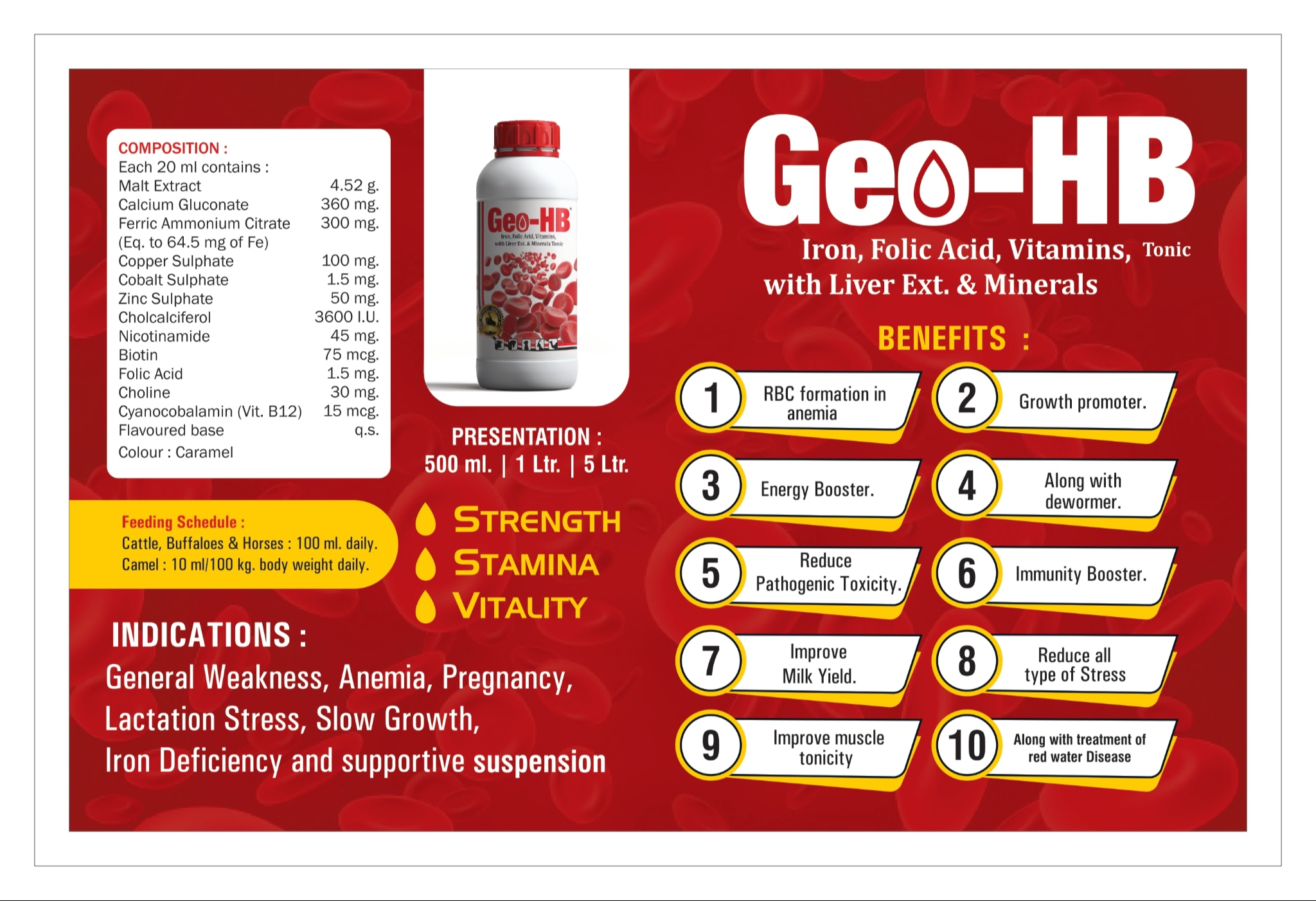 Buy Geo HB Tonic For Cattle, Buffalo, Cow, Goat and Livestock Animals 1 ...