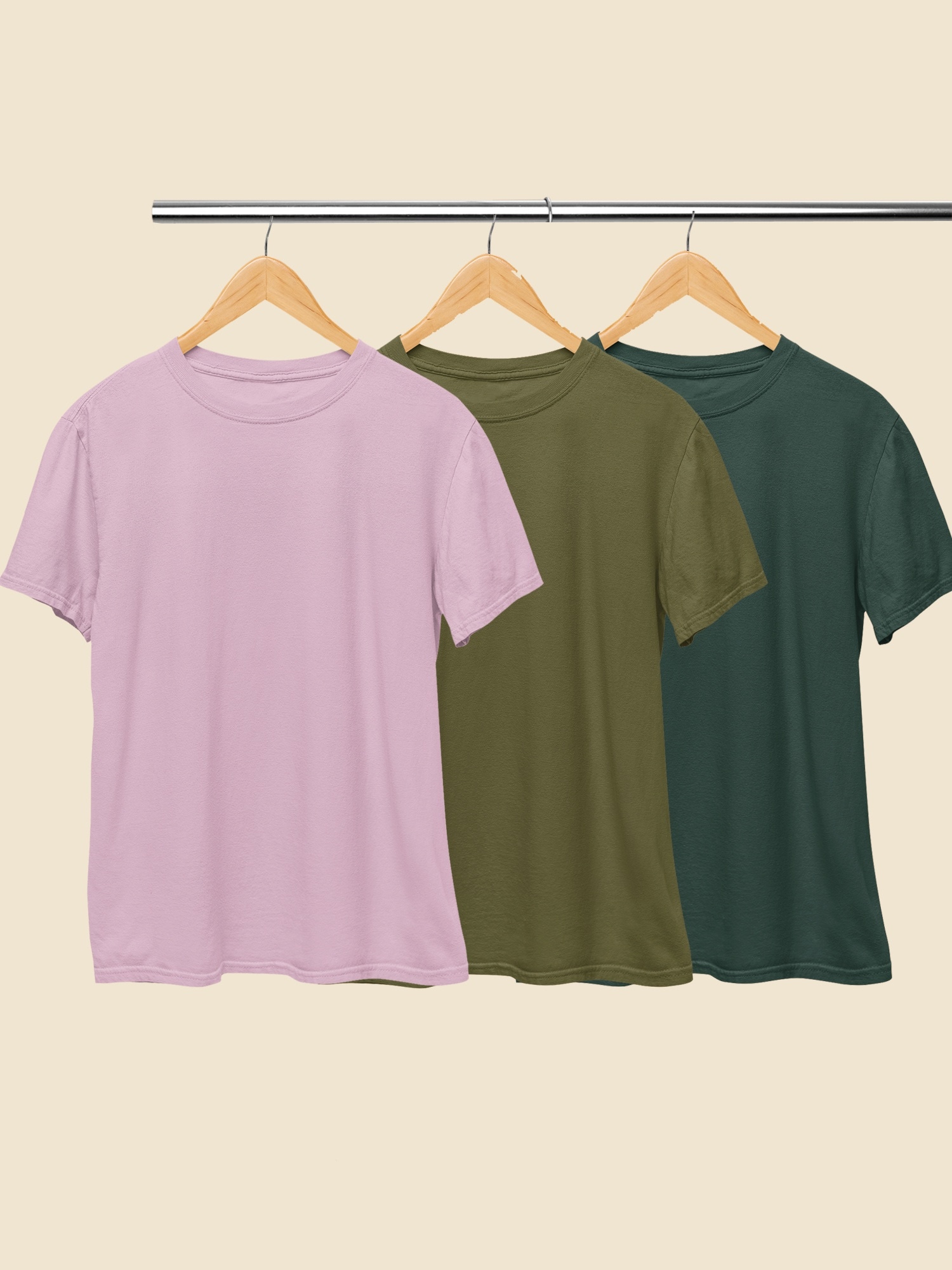 Buy Men’s Plain Cotton T-Shirt Pack of 3 | Regular Fit Round Neck Half ...