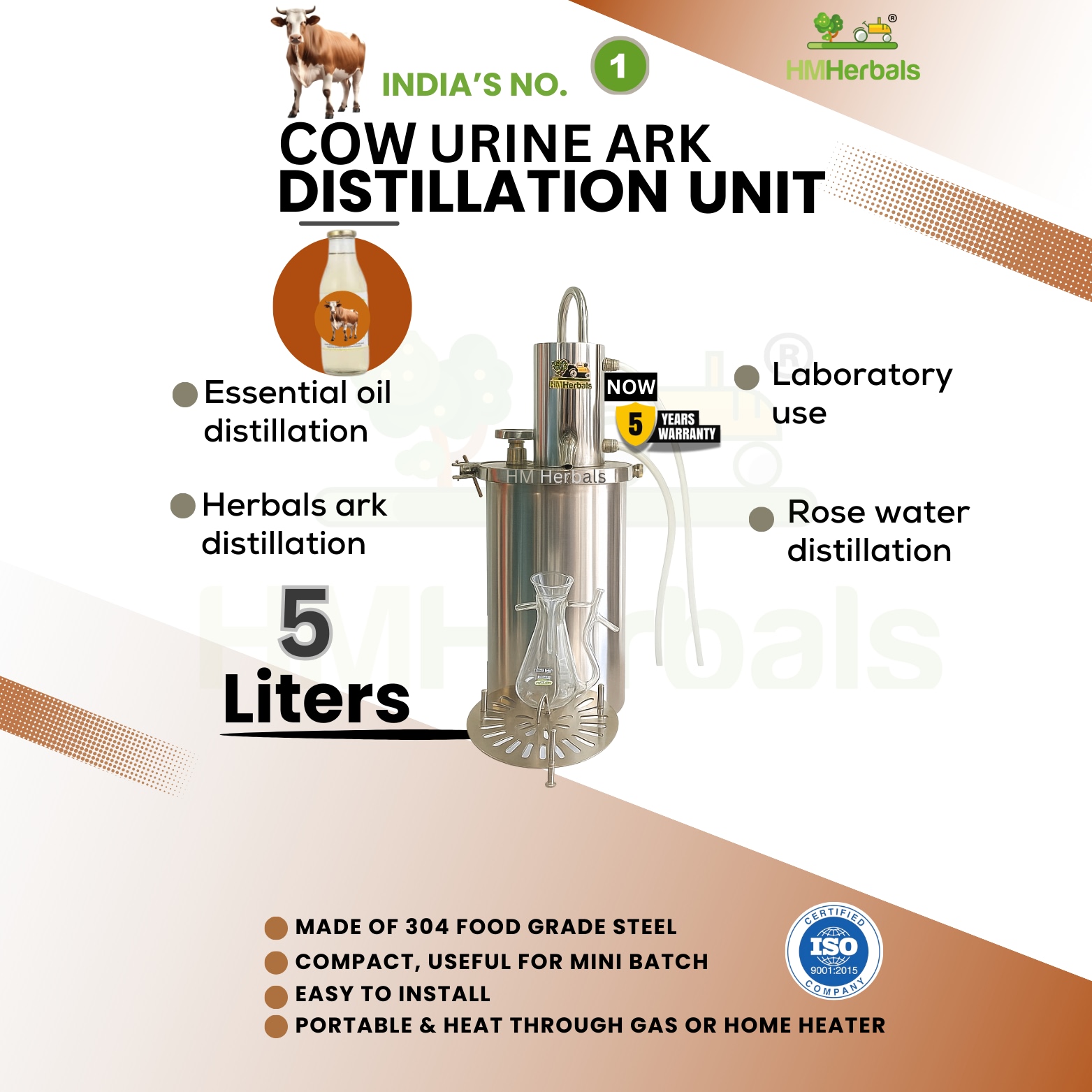 Buy Cow urine ark mini distillation unit | HM Herbals