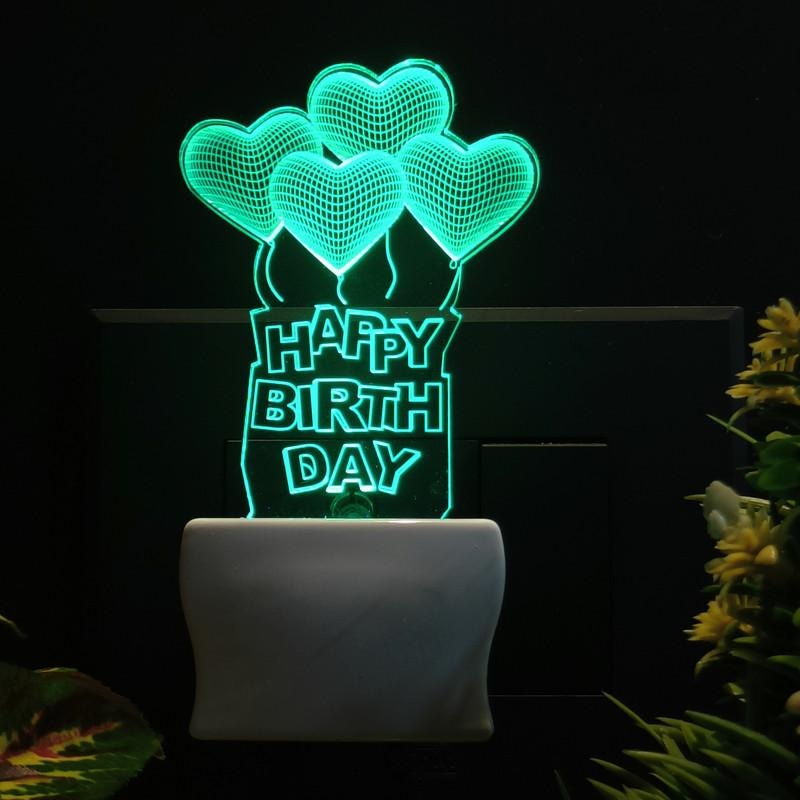Buy Talgo HAPPY BIRTHDAY BALLOONS 3D Optical Illusion Acrylic RGB ...
