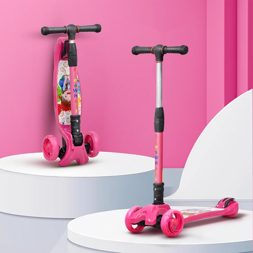 happy bear kick scooter – pink, 5–12 years, 75kg capacity
