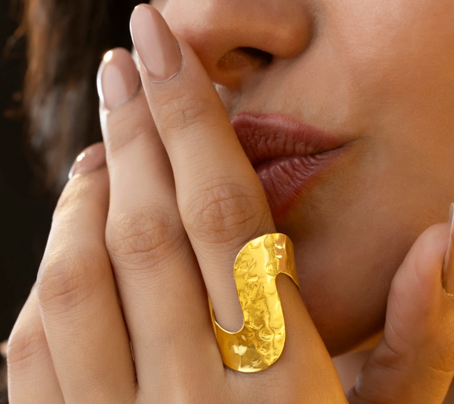 Buy Dazzling Gold Adjustable Ring | इत्यादि by maa and mons