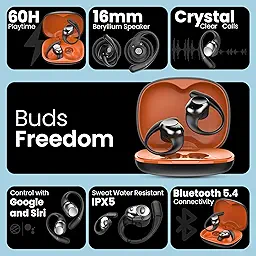 Buy Buds Freedom OWS with QuadMic PureVoice ENC, 60H Playtime, 16mm ...
