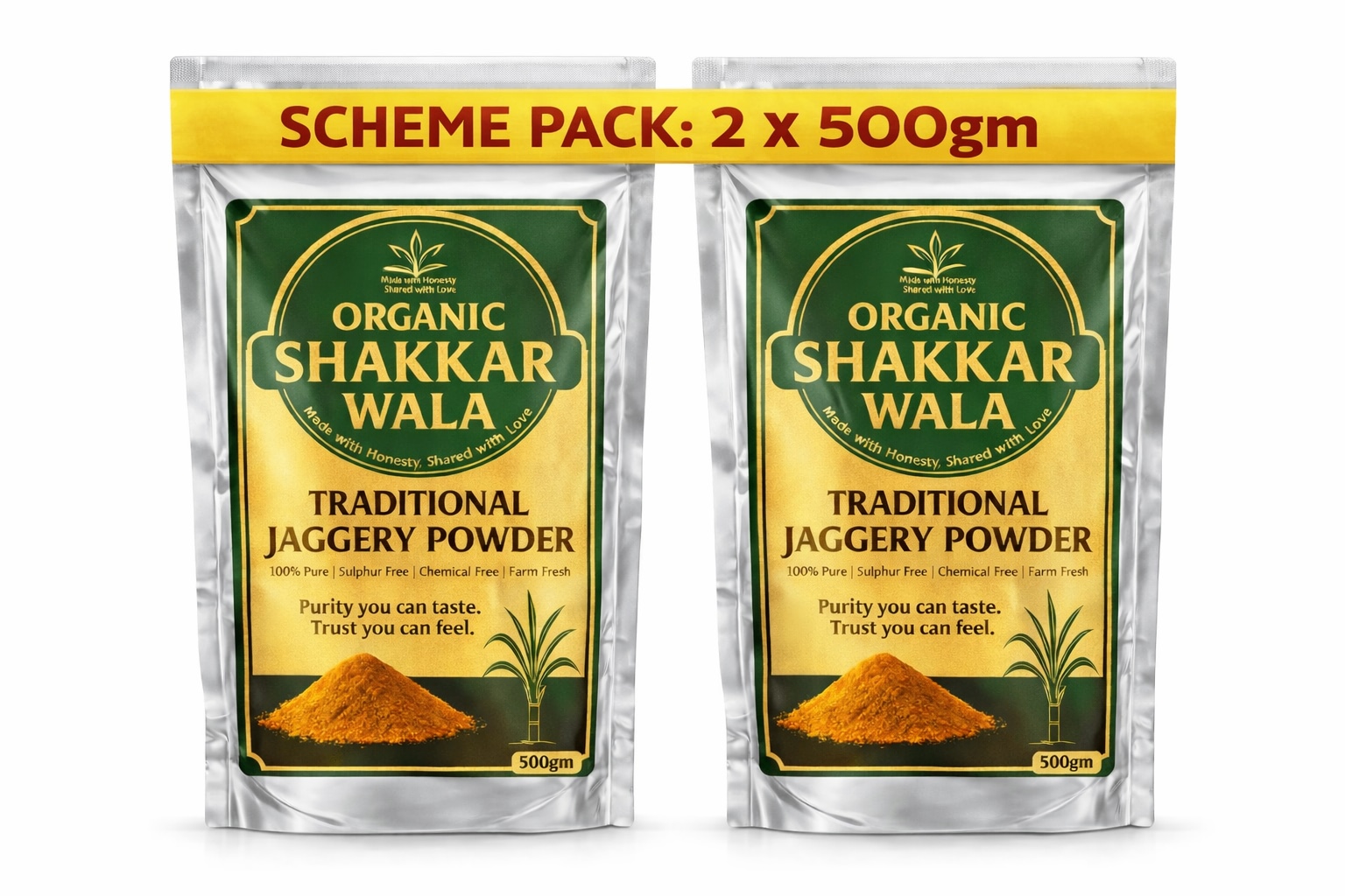 Buy Traditional Jaggery Powder (500gm + 500gm) | Pure & Sulphur Free ...