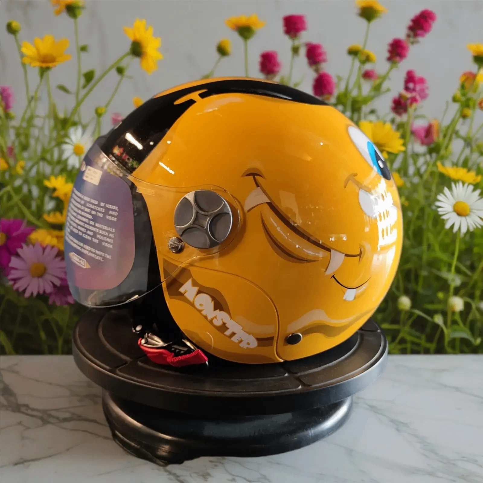 Steelbird kids open face helmet Toad yellow