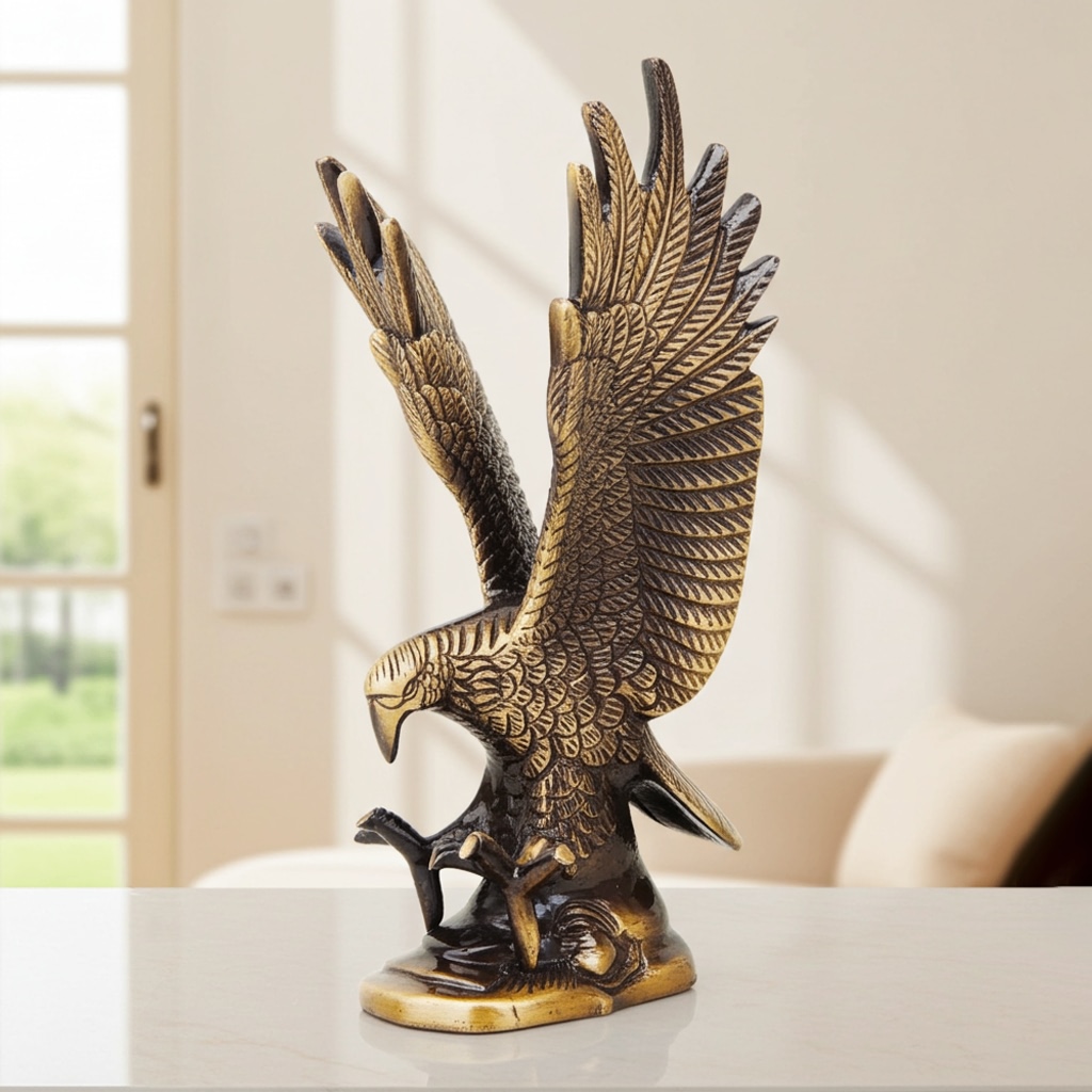 Buy Brass Antique Showpiece Eagle Statue (ANMAS006 X) | Metal ArtWare ...